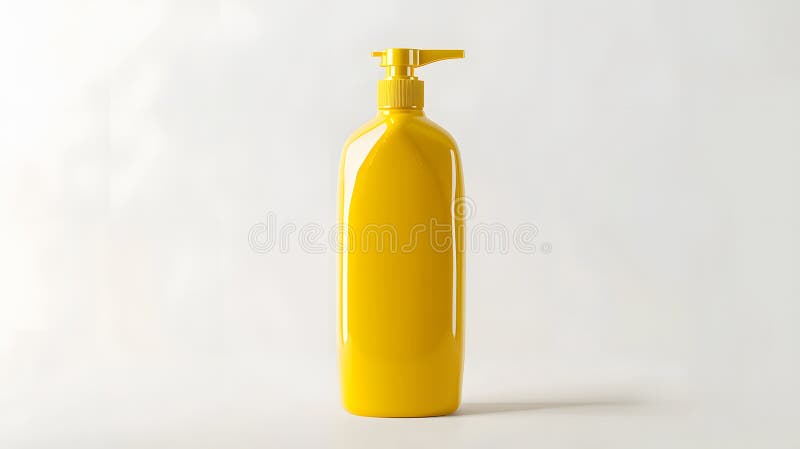 Generative AI One Single New Clean Blank Generic Yellow Shampoo Bottle ...