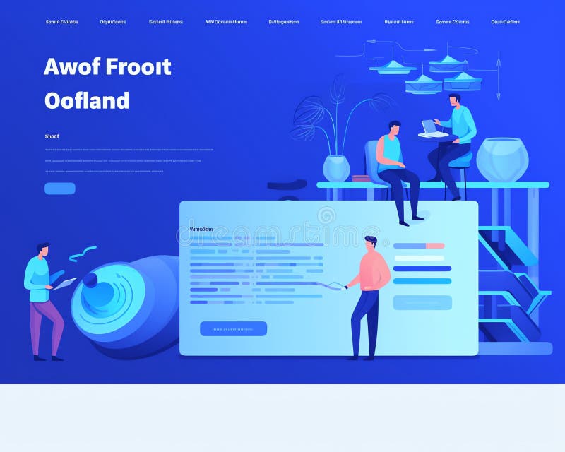 Generative AI Online Technical Support Landing- Stock Illustration ...