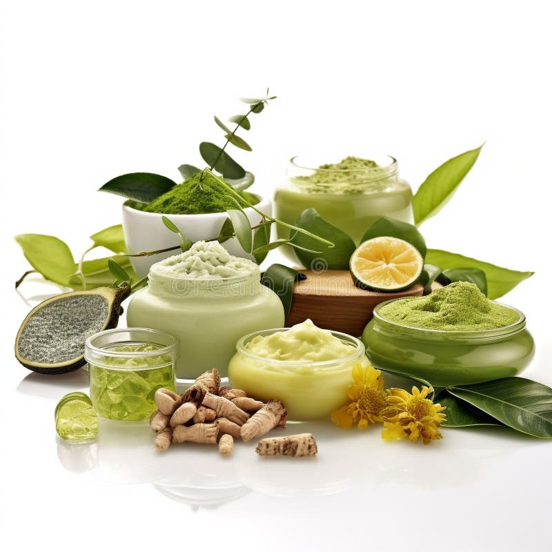 Generative AI. Organic Ingredients for Cosmetics Skin Stock Photo ...