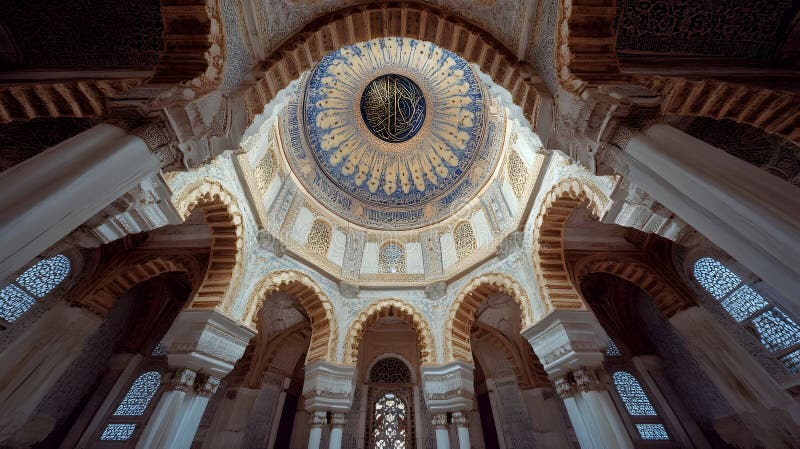 Generative AI Ornate Mosque Ceiling with Geometric Patterns and ...