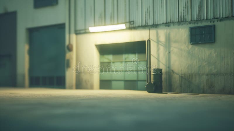 Generative AI Outside View of a Small, Empty Warehouse in an Industrial Area Business Concept ...