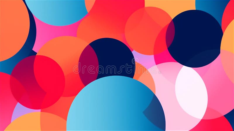 Generative AI, Overlapping Circles - a Colorful Abstract Pattern Stock ...