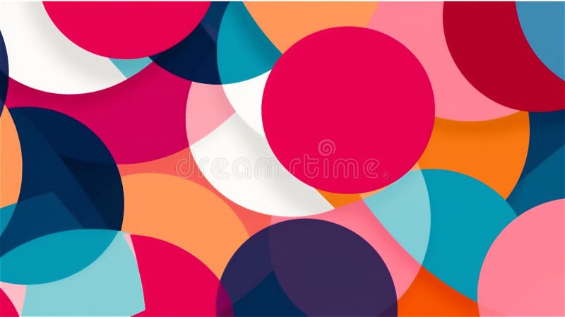Generative AI, Overlapping Circles - a Colorful Abstract Pattern Stock ...