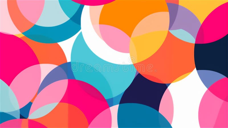 Generative AI, Overlapping Circles - a Colorful Abstract Pattern Stock ...