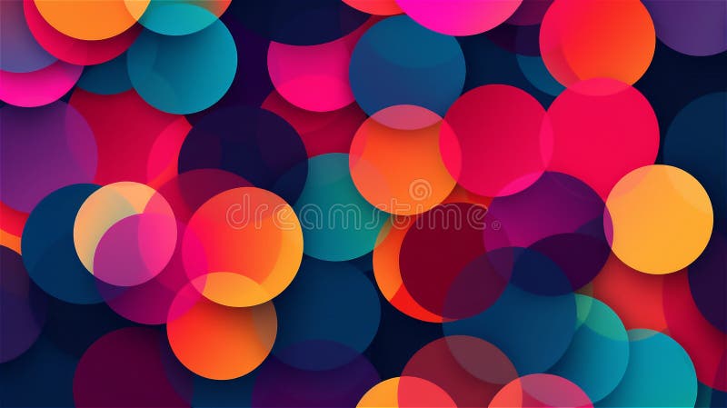 Generative AI, Overlapping Circles - a Colorful Abstract Pattern Stock ...