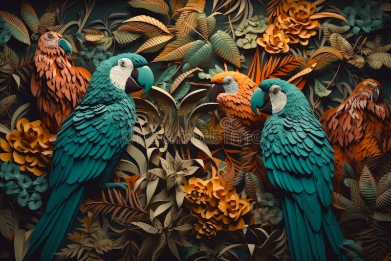 Mural Parrot Stock Illustrations – 126 Mural Parrot Stock Illustrations ...