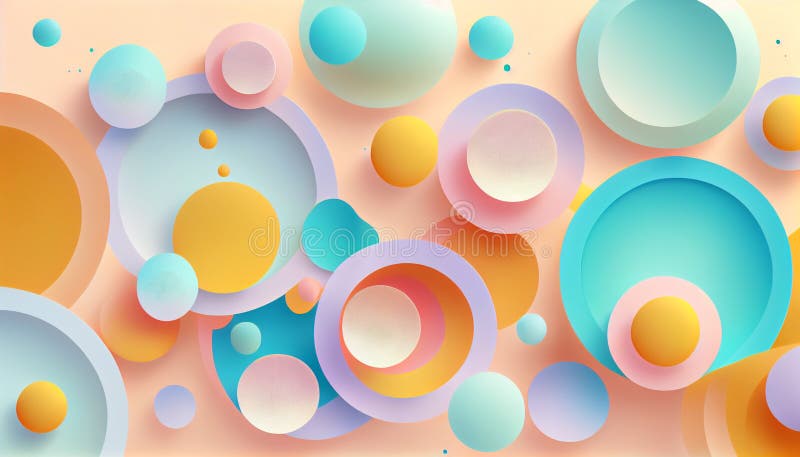 Generative AI, Pastel Circles - Abstract Background Stock Illustration ...