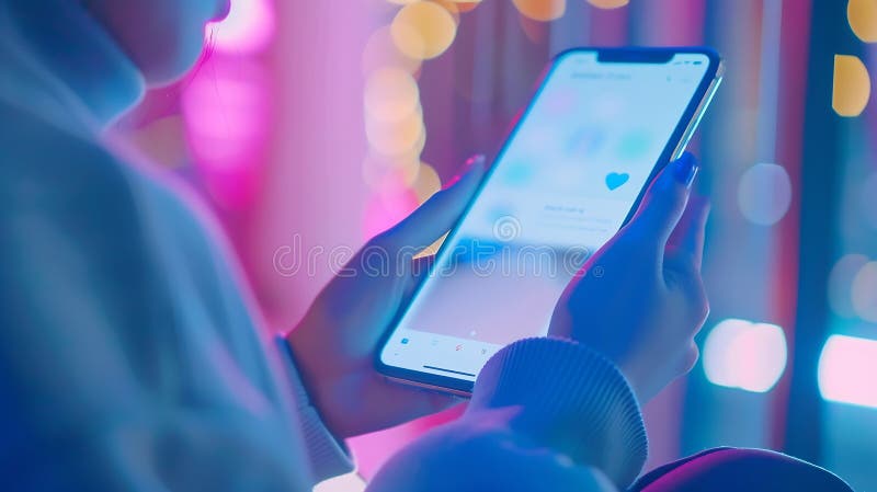 Generative AI Person Scrolling and Reading Posts on Sample Social Media ...