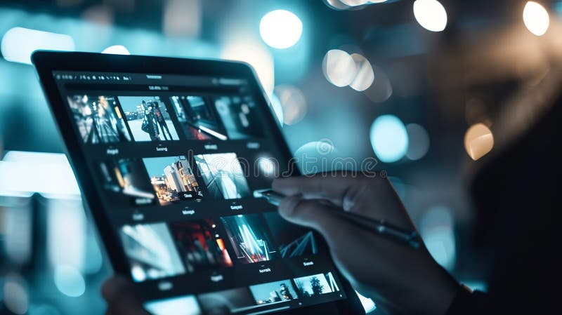 Generative AI Photo Editor User Interface on Tablet Computer Business ...