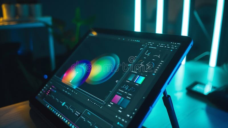Generative AI Photo Editor User Interface on Tablet Computer Business ...