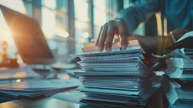 Generative AI Pile of Presentation Brochure Document Concept ...