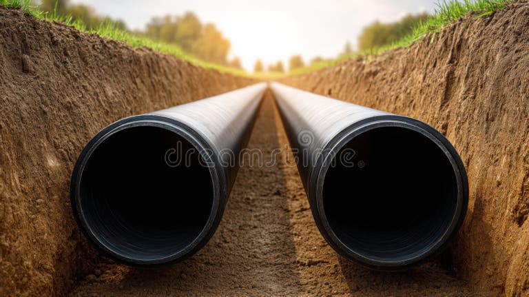 Generative AI Pipeline Construction with Parallel Black Pipes Laid in a ...