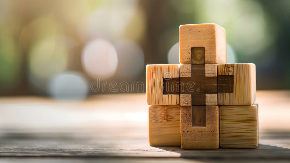 Generative AI Plus Sign in Wooden Cube Block Stack Added Value Benefits ...