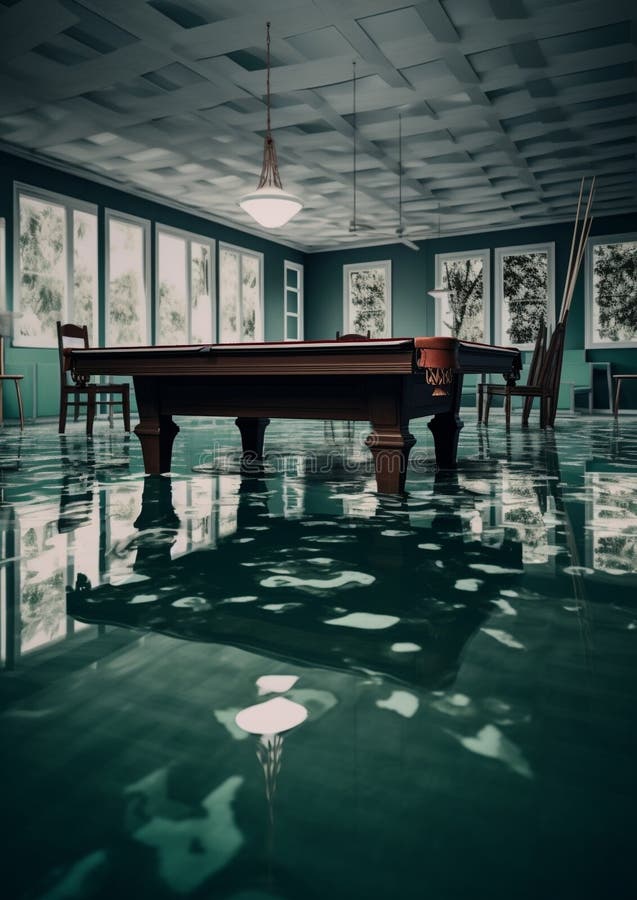 Pool Room with Empty Picture Frame 1695522255615 1 Stock Photo - Image ...