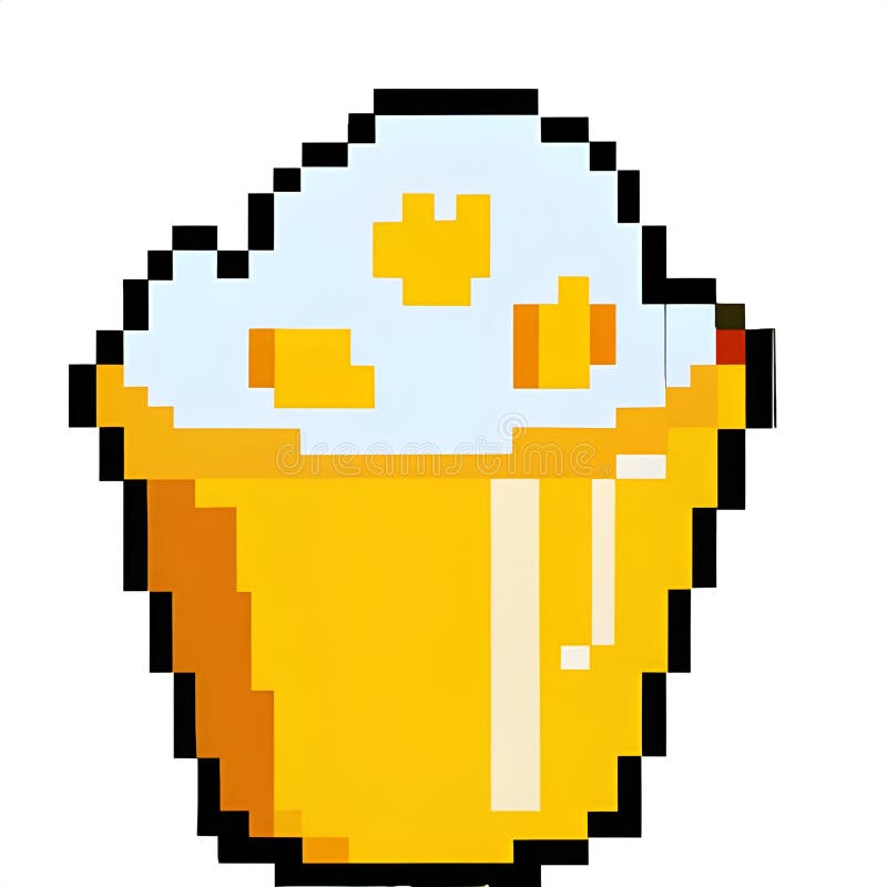 Popcorn Pixel Art Isolated. 8 Bit Sweetness Vector Illustration Stock ...