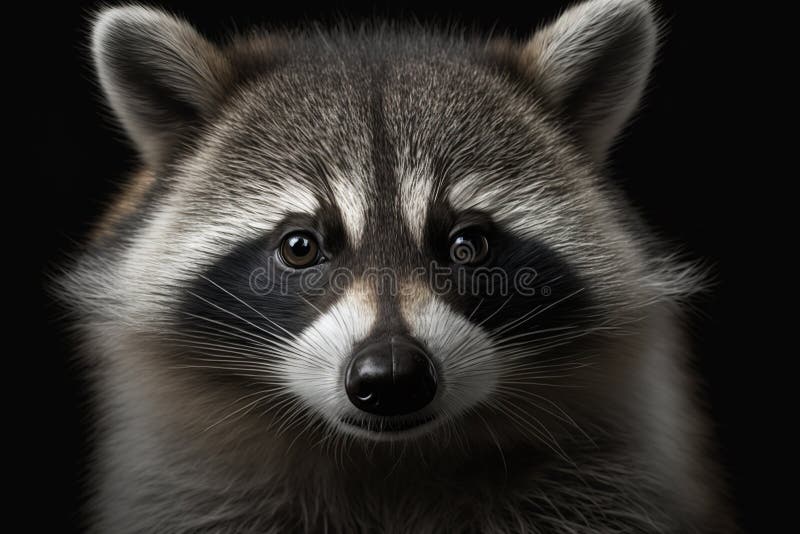 Generative AI. Portrait of a Brown Raccoon Stock Illustration ...
