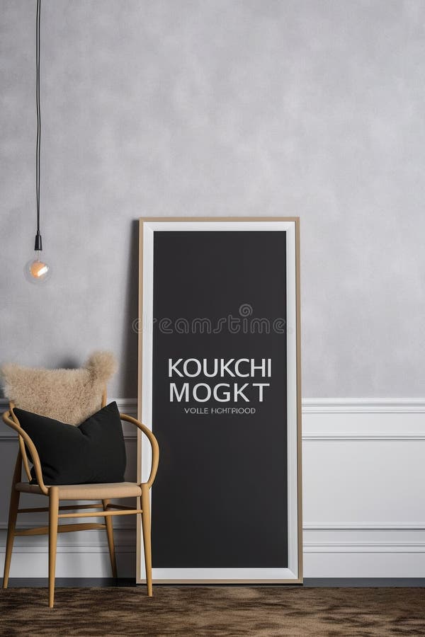 Generative Ai Poster Mockup Vertical Frame. Stock Illustration ...