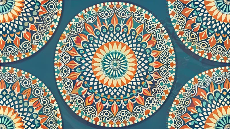 Round Abstract Flat Bicolor Vector Pattern. Cool Modern Round Print ...