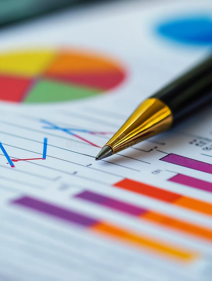 Generative AI Professional Business Chart with Pen and Graphs on ...