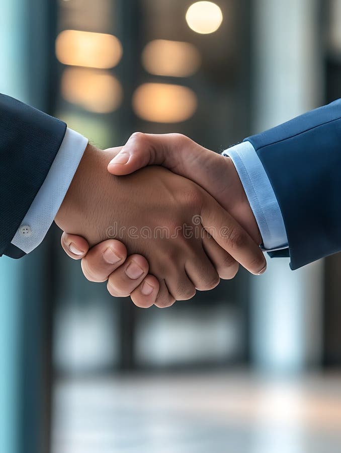 Generative AI Professional Business Handshake in Modern Office Setting ...