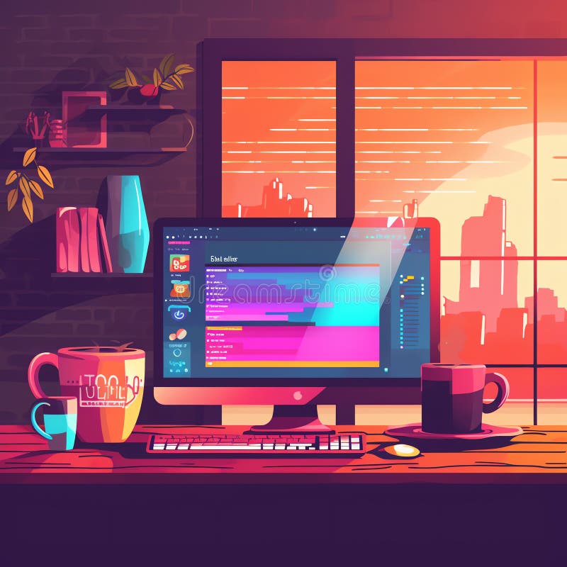 Generative AI Programming Flat Style Illustration- Stock Illustration ...