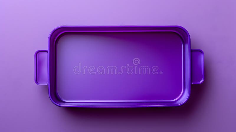 Generative AI Purple Lunch Box Empty Container for Food Top View ...