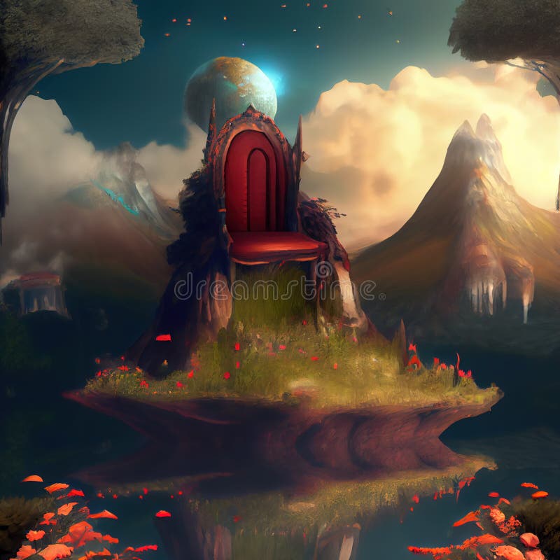 Generative AI: Red Throne in the Middle of a Beautiful Enchanted ...
