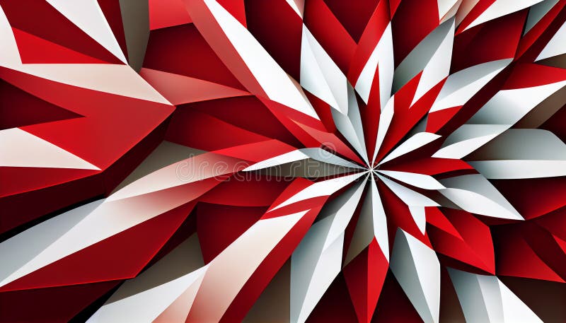 Generative AI, Red and White Geometric Shapes Abstract Pattern Stock ...