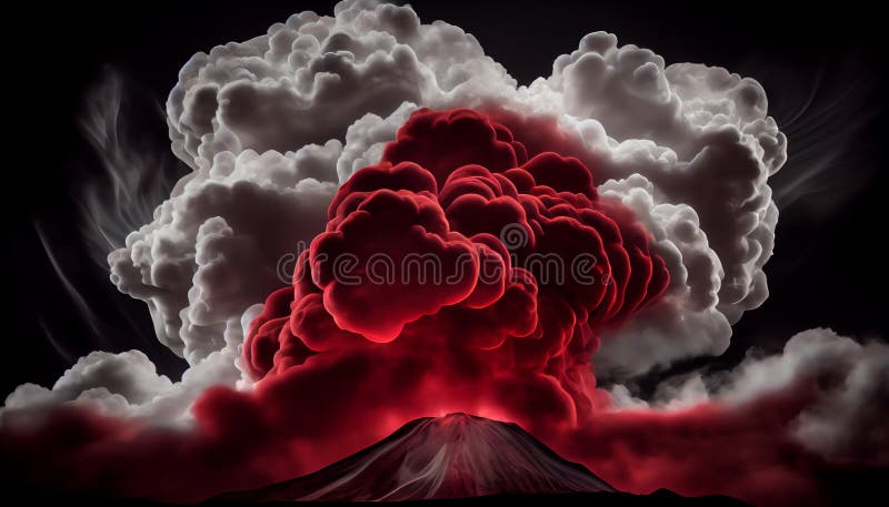Generative AI, Red and White Moody Abstract Smoke Stock Image - Image ...
