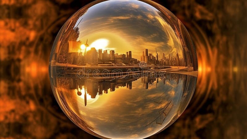 Generative AI, Reflective Illusions Stock Illustration - Illustration ...