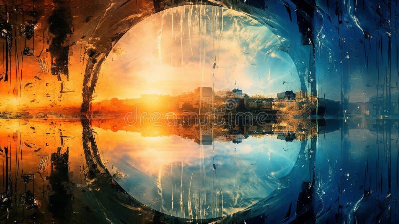 Generative AI, Reflective Illusions Stock Illustration - Illustration ...