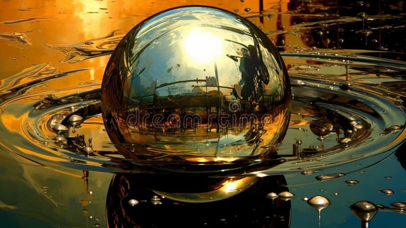 Generative AI, Reflective Illusions Stock Illustration - Illustration ...