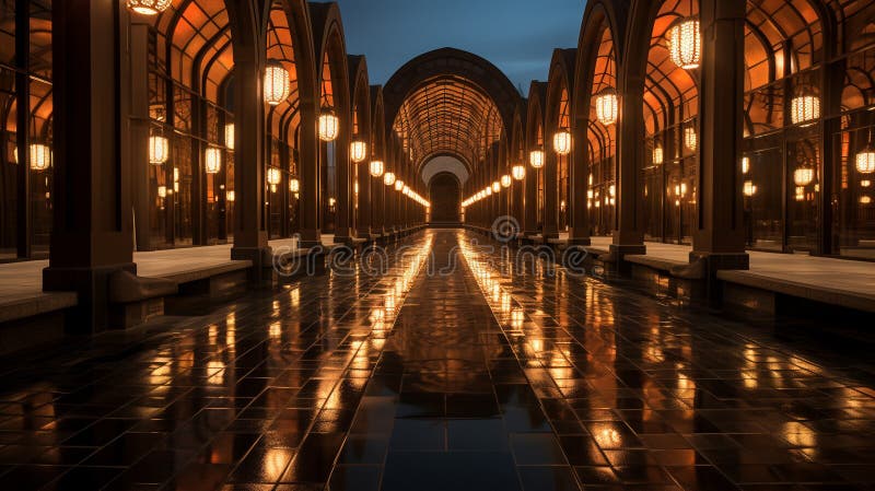 Generative AI, Reflective Rhythms Stock Illustration - Illustration of ...