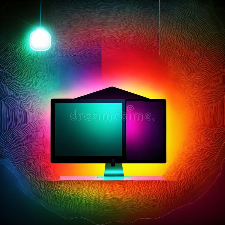 Generative AI Render of a Hacker at Work Stock Illustration ...