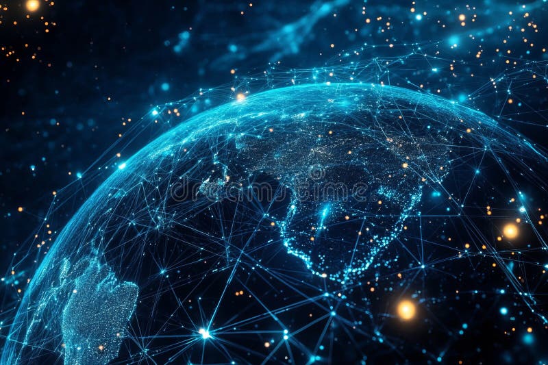 Representing Computer Graphics and Futuristic Internet Network Concept ...