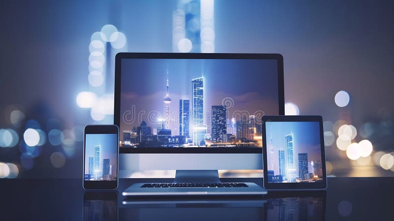 Generative AI Responsive Web Page Layout on Computer Tablet and Smart ...