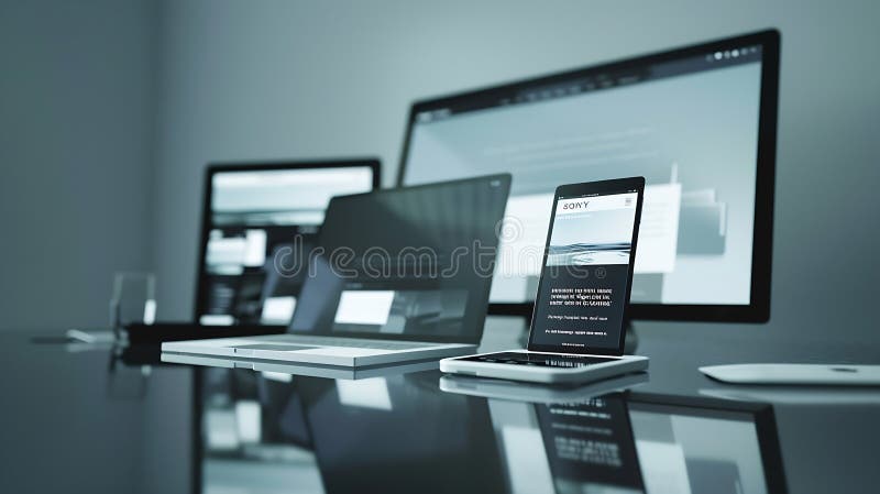 Generative AI Responsive Web Page Layout on Computer Tablet and Smart ...