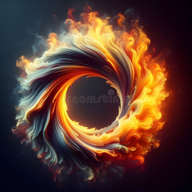 Generative AI Ring of Fire, Burning Flame Circle Stock Illustration ...
