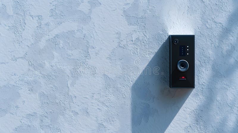 Generative AI Ring Intercom Outdoors on White Plastered Wall with Call ...