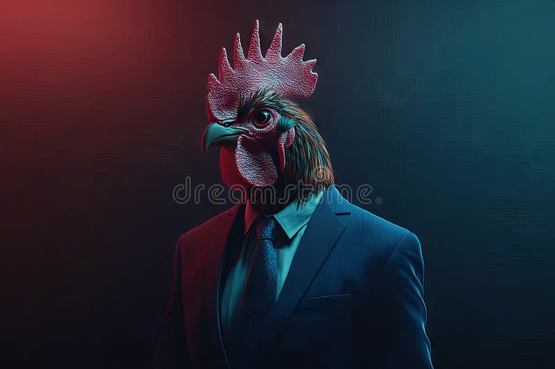 In Generative AI, Rooster Wears a Business Suit Stock Photo - Image of ...