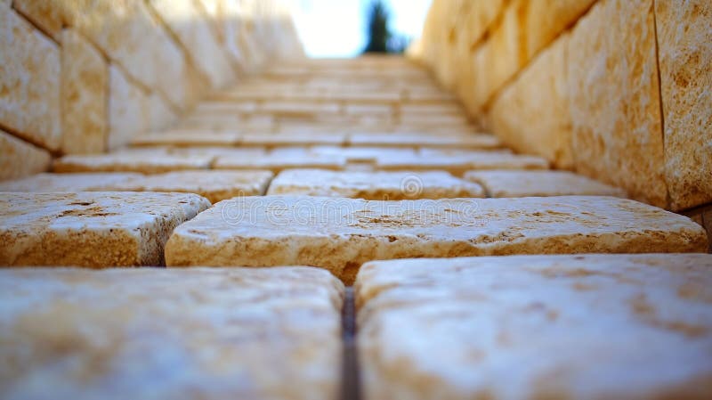 Generative AI Rustic Stone Pathway Ascending Towards a Bright Horizon ...