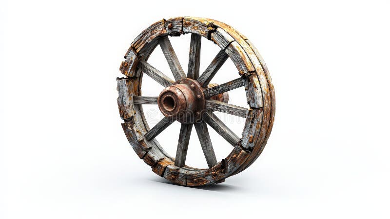 Rusty Wheel on a White Background Highlighting Texture and Corrosion ...