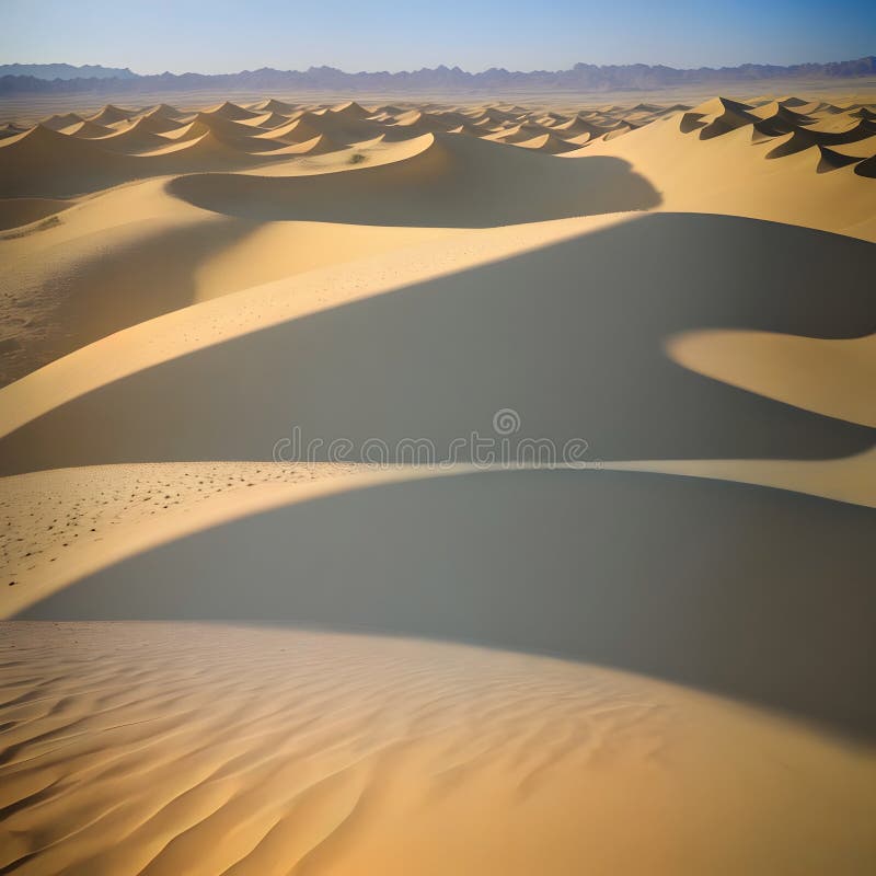 Generative AI Sand Dunes in Hot Desert Stock Illustration ...