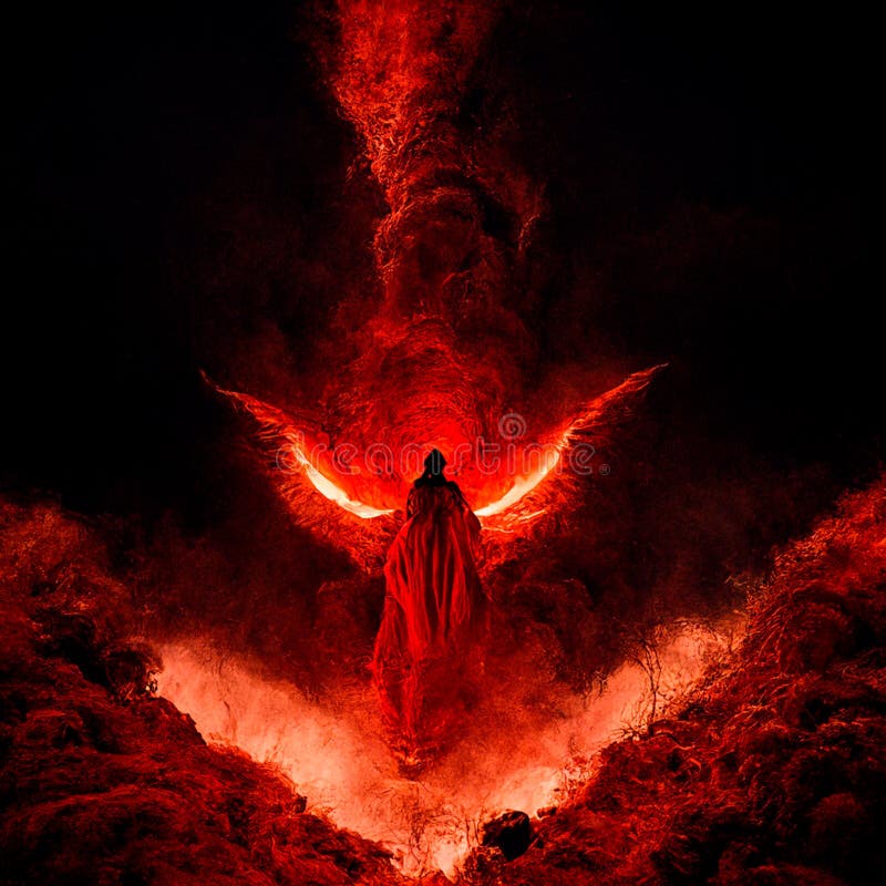 GENERATIVE AI, GENERATIVE, AI, Satan Coming Out of Hell Amidst Flames ...