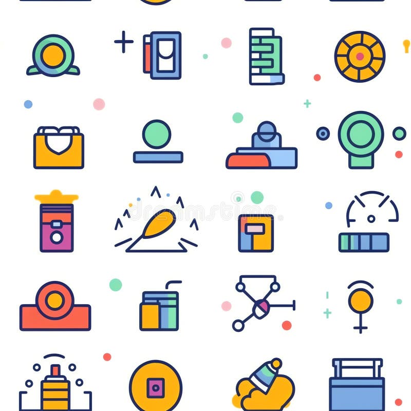 Generative AI School Icons- Stock Illustration - Illustration of black ...