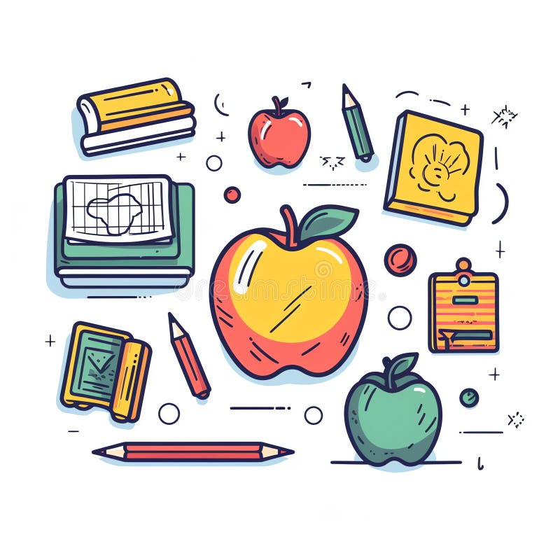 Generative AI School Icons- Stock Illustration - Illustration of ...