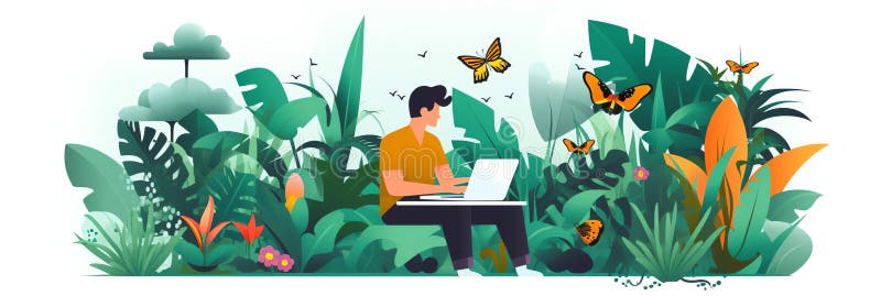 Generative AI Scientist at Work- Stock Illustration - Illustration of ...