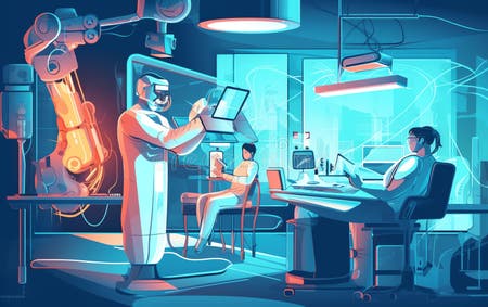 Generative AI Scientists Create Cyborgs in- Stock Image - Image of power, technology: 279973569