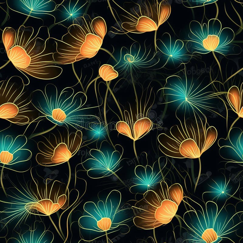 Generative AI Seamless Abstract Flower Seamless- Stock Illustration ...