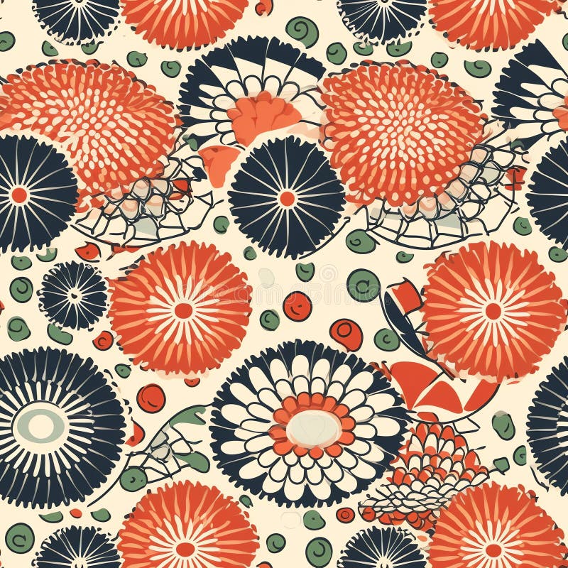 Generative AI 20 Seamless Japanese Pattern- Stock Illustration ...
